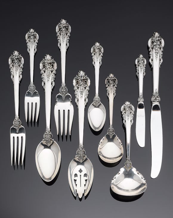 Bonhams : An American silver table service of flatware by Wallace, also ...
