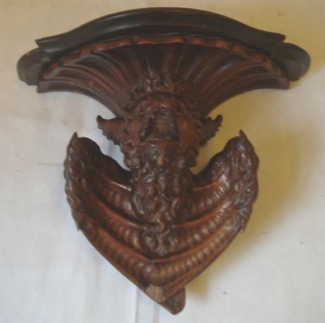 Bonhams : A 19th Century French carved wood wall bracket, in the Gothic ...
