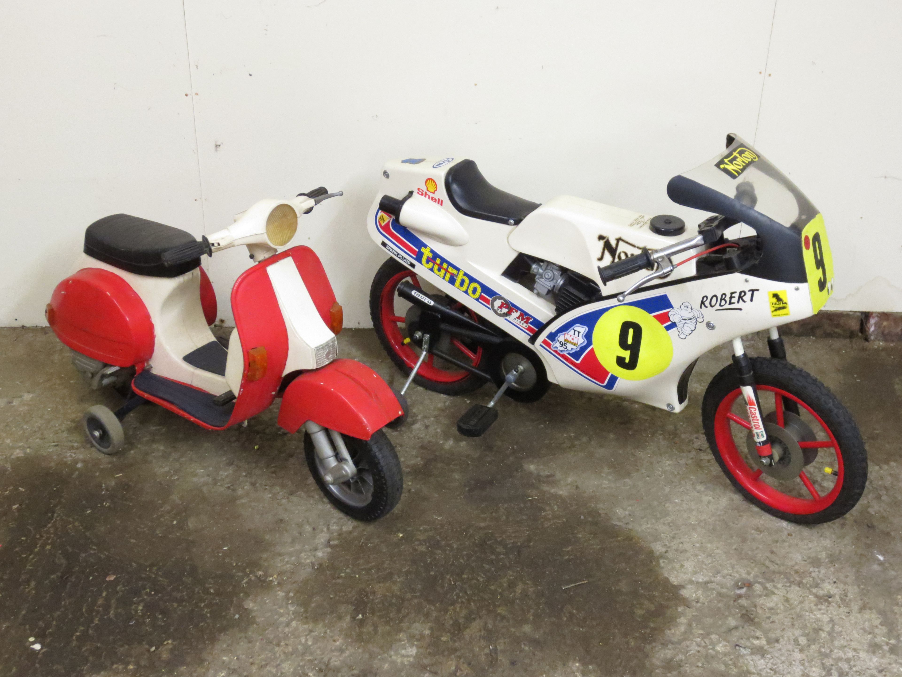 Bonhams Cars : A child's motorcycle and a moped,