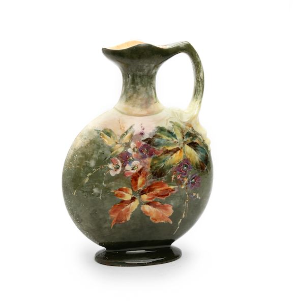 Bonhams : A Bretby Barbotine ware flask, signed G.L. Parkinson Circa ...