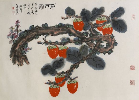 Bonhams : Kuang Shi (Kuiang Shih, b.1926) Persimmons