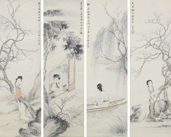Bonhams : Zheng Mukang (1901-1982) Beauties of the Four Seasons