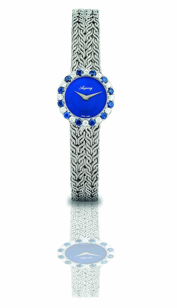 Bonhams : Asprey. A fine 18ct white gold, lapis, sapphire and diamond ...