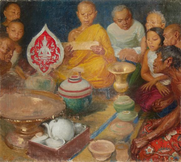 Bonhams : Cleto Luzzi (Italian, 1884-1952) Ceremony, Thailand