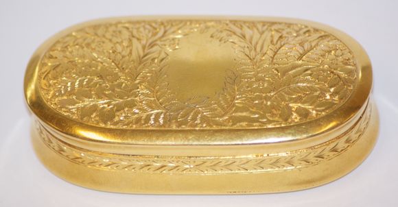 Bonhams : An Australian oval gold box, circa 1900
