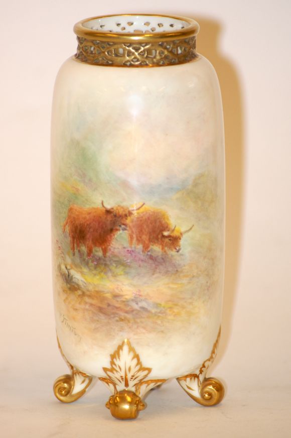 Bonhams : A Royal Worcester vase painted by Harry Stinton, 1957