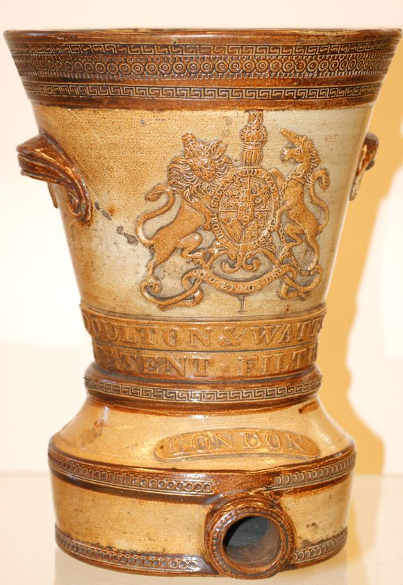 Bonhams : A Doulton & Watts's brown salt patent glazed water filter