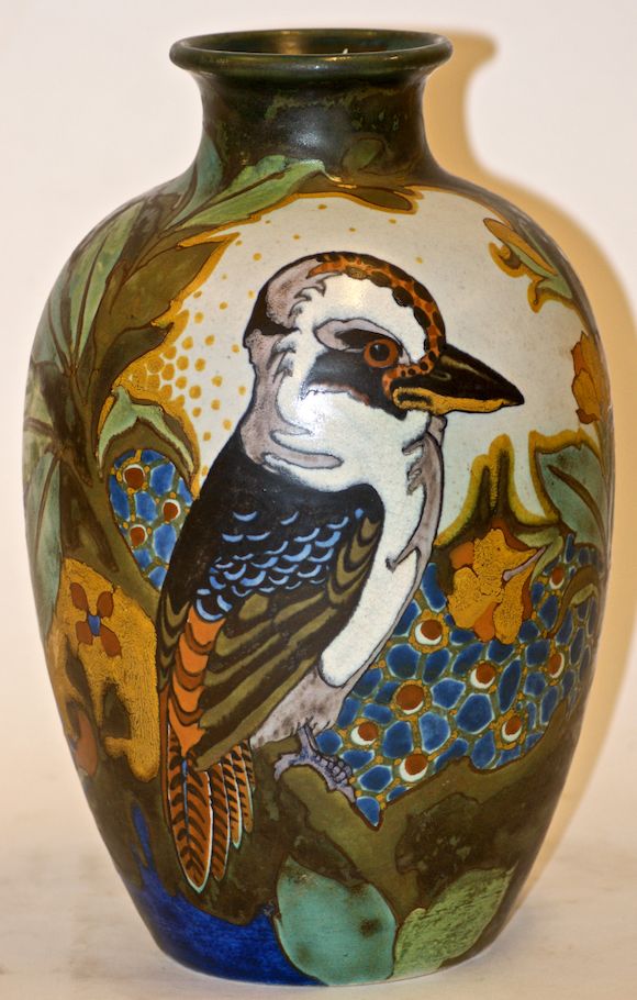 Bonhams : A Dutch Gouda pottery ovoid vase,