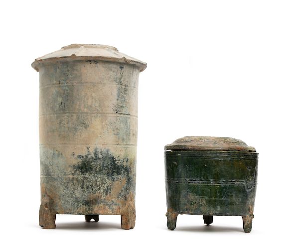 Bonhams : A Chinese earthenware tripod granary Han Dynasty