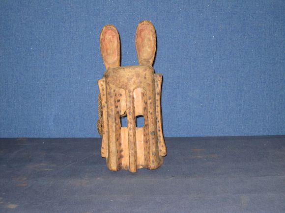 Bonhams : A Dogon dyommo 'the hare' mask Mali 34cm high