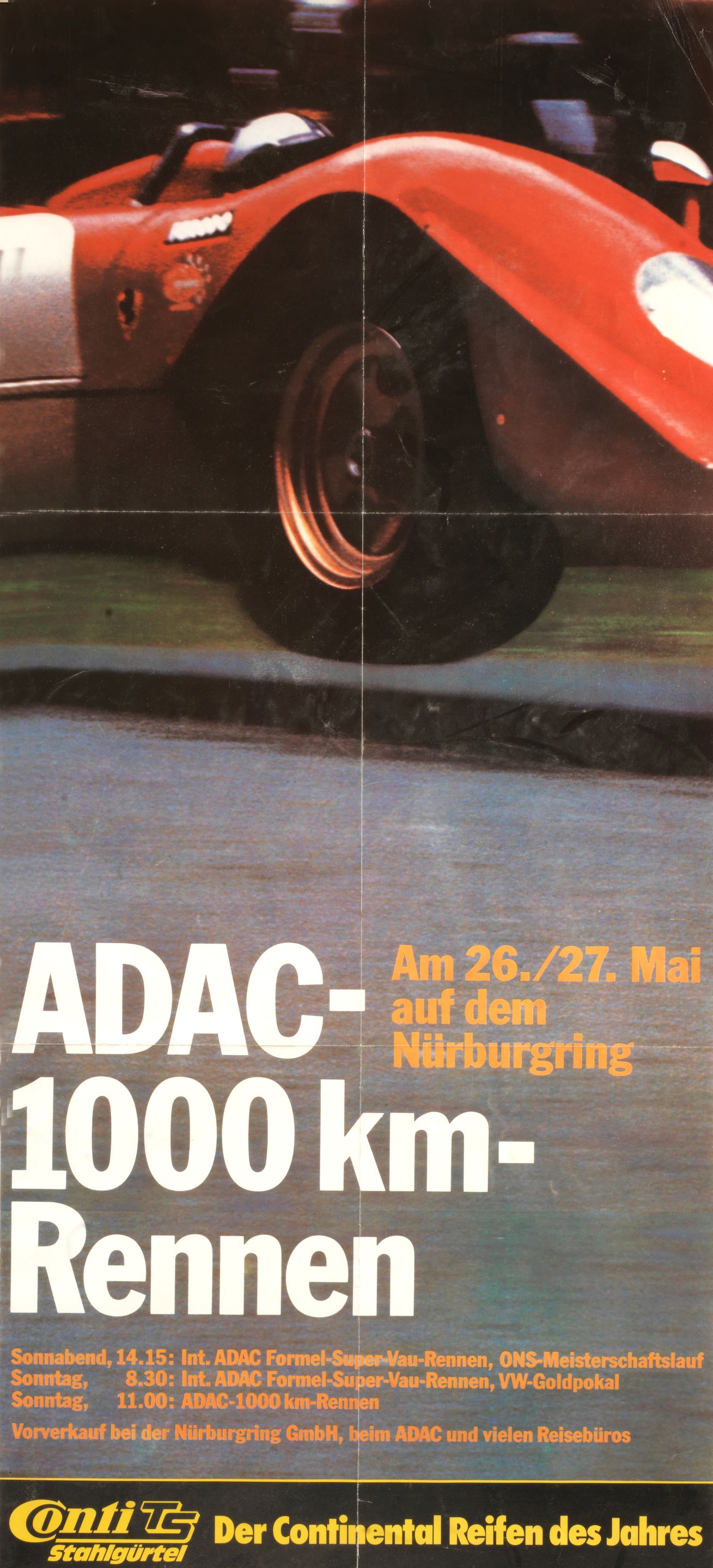 Bonhams Cars : An ADAC 1000 km Rennen Nurburgring poster, 1973,