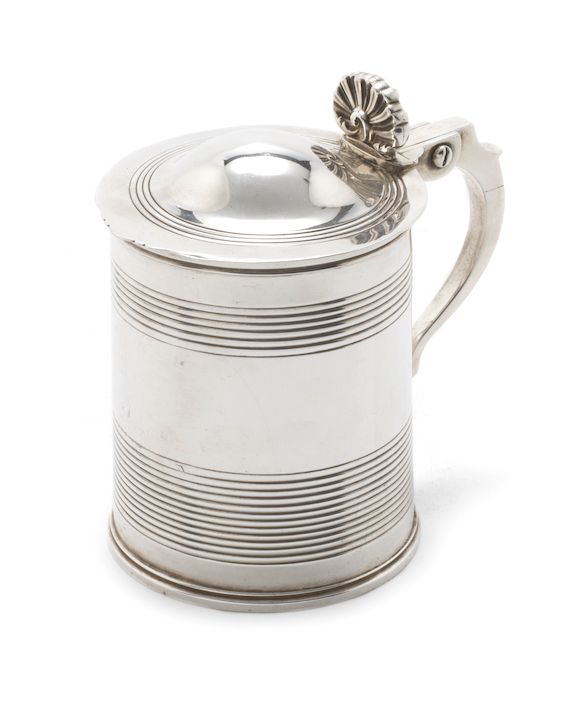 Bonhams : A George III silver lidded-tankard by Richard Pearce, London 1812