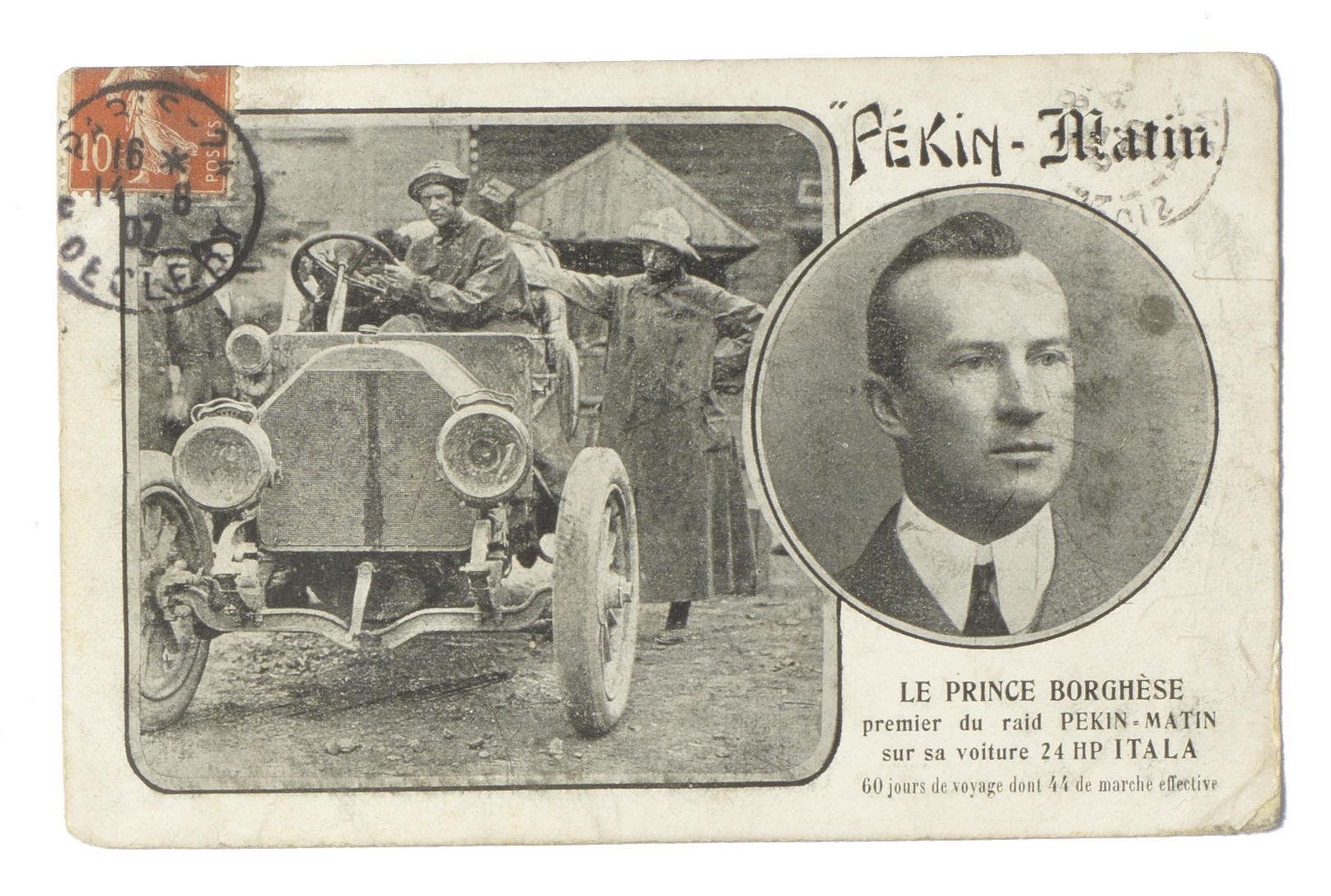 Bonhams Cars : A Pekin-Paris postcard depicting Le Prince Borghese and ...