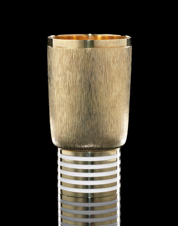 Bonhams : GERALD BENNEY: A silver-gilt and enamelled goblet London 1973 ...