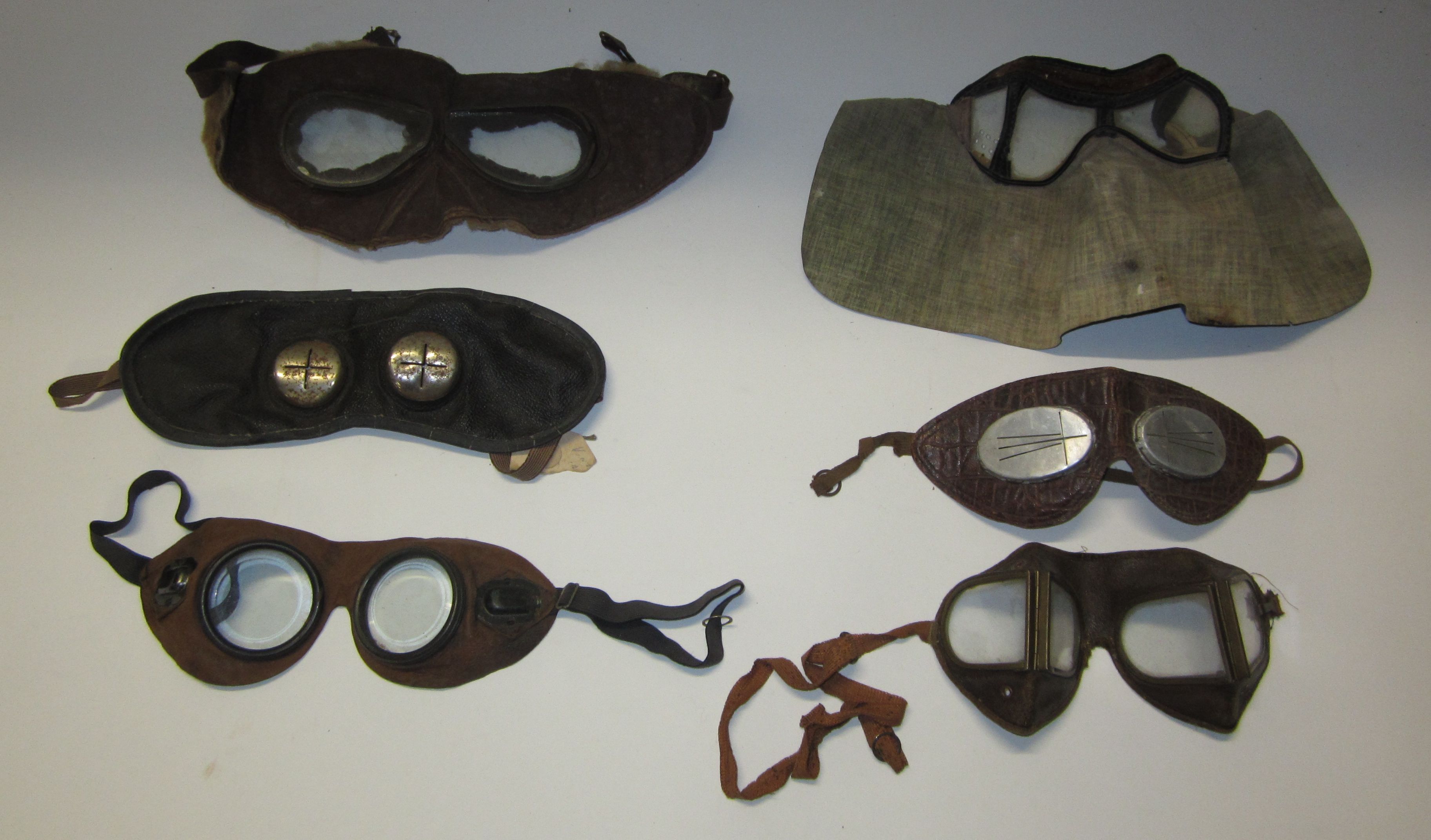 Bonhams Cars : Six pairs of early motoring goggles,