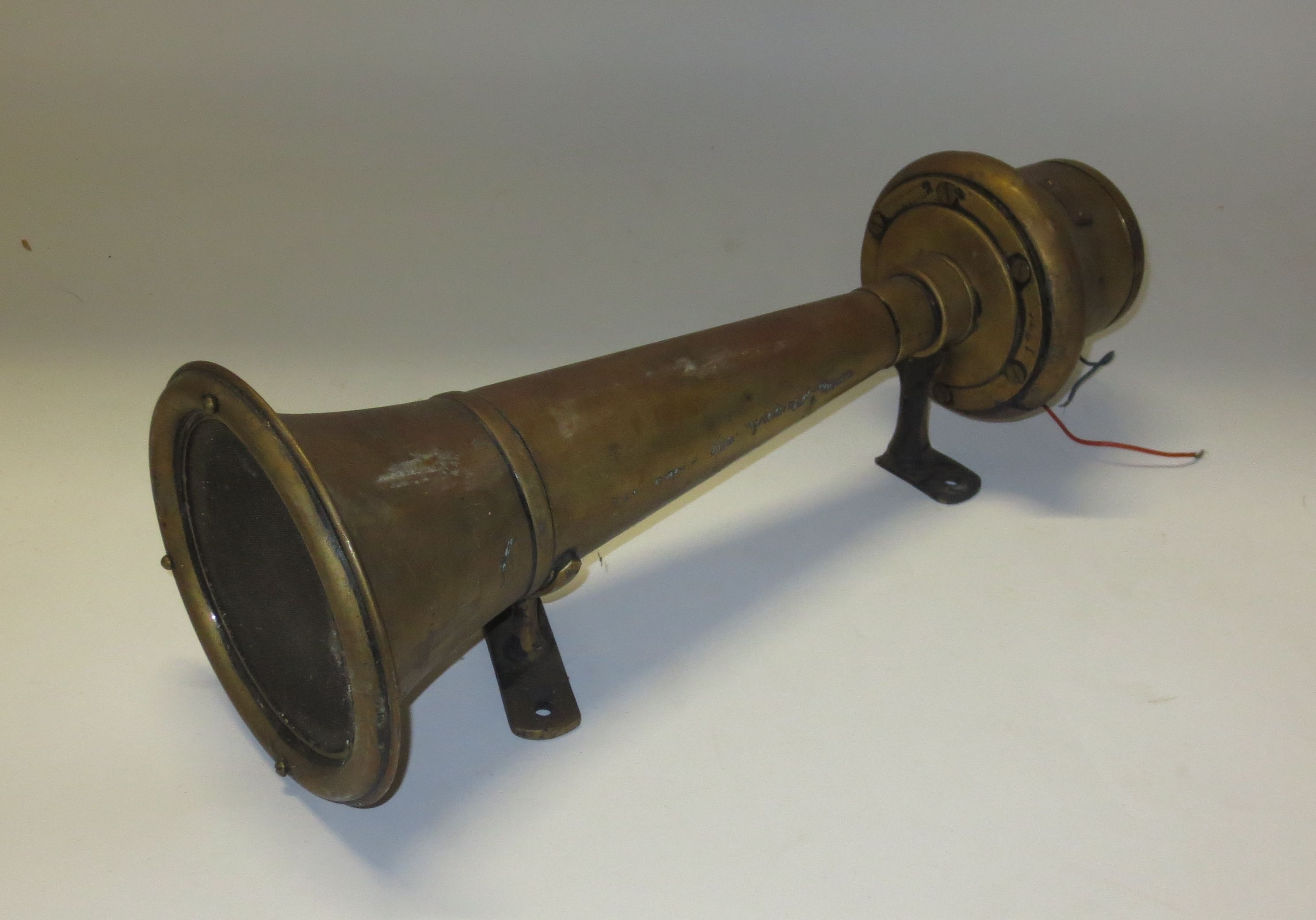 Bonhams Cars : An Edwardian CAV brass electric trumpet horn,