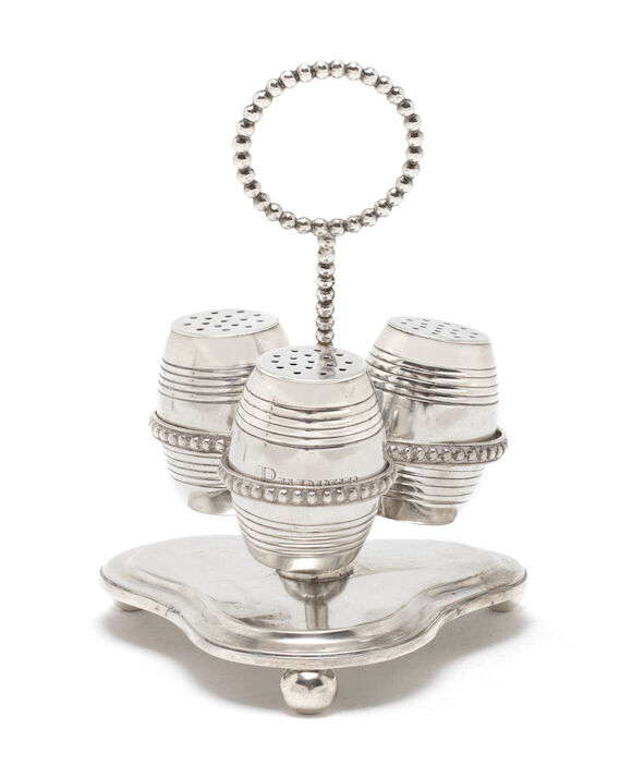 Bonhams : A mid-19th century Indian colonial silver cruet frame with ...