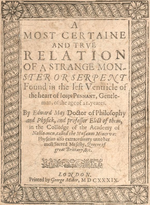 Bonhams : MAY (EDWARD) A Most Certaine and True Relation of a Strange ...