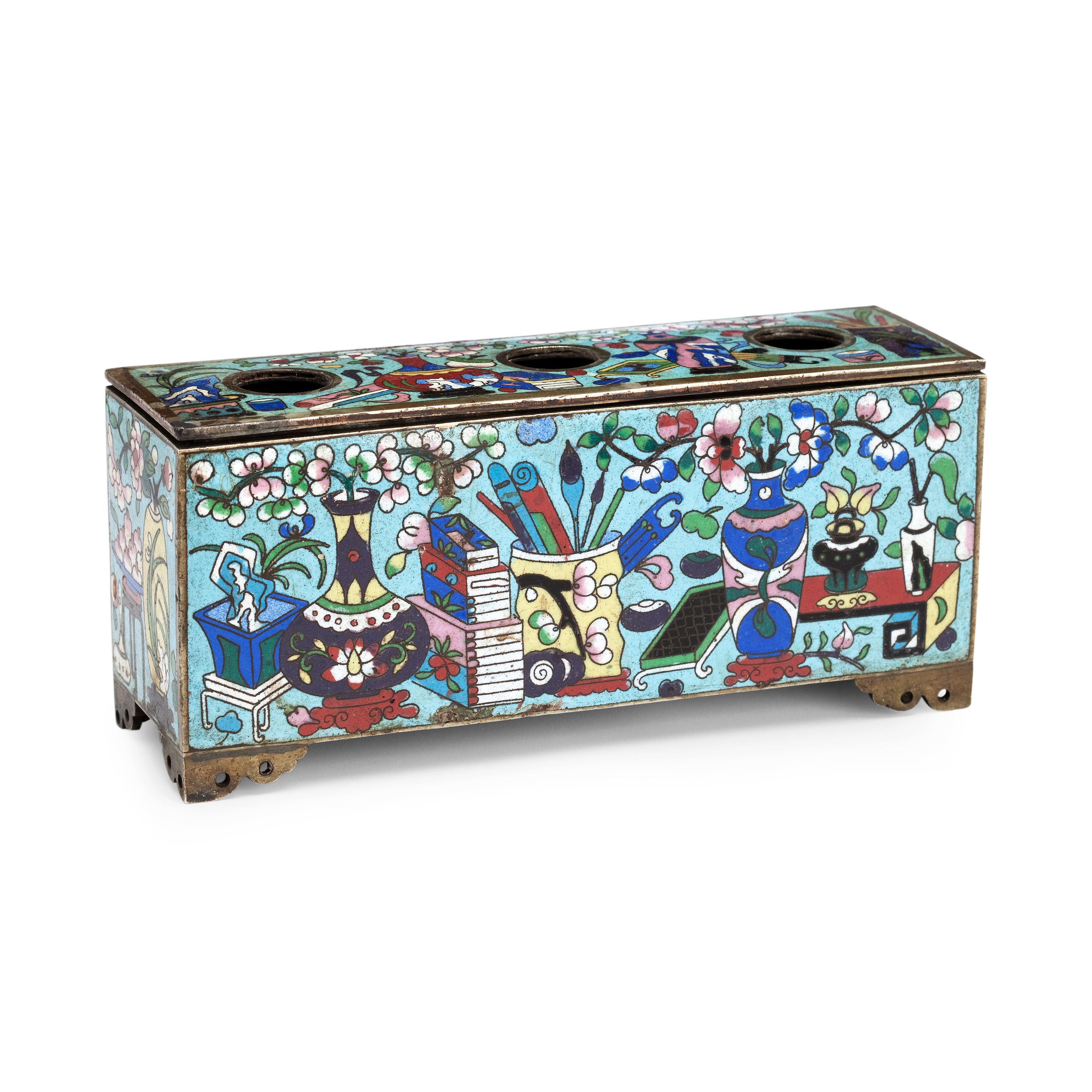 Bonhams : A cloisonné brush stand 19th century