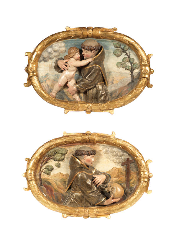 Bonhams A Pair Of Spanish 17th Century Carved Wood Polychrome And Al