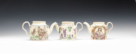 Bonhams : Three William Greatbatch teapots, circa 1770-82