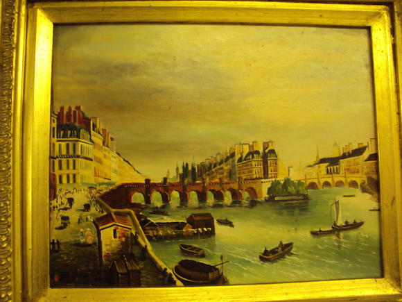 Bonhams Continental School 20th Century A Continental River Town