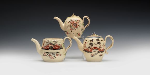 Bonhams : Two William Greatbatch teapots and covers and another ...