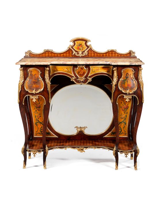 Bonhams : A French late 19th century ormolu-mounted satiné, parquetry ...