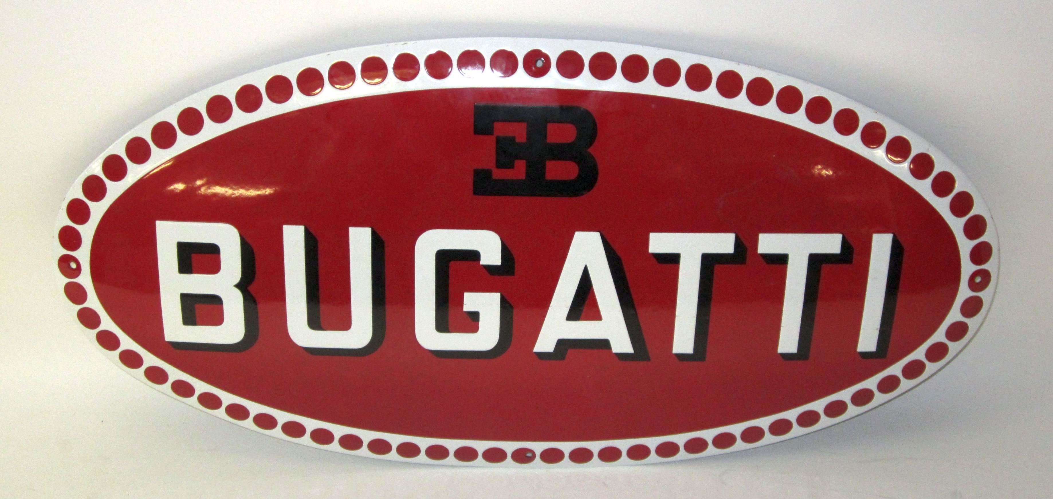 Bonhams Cars : An enamel Bugatti sign,