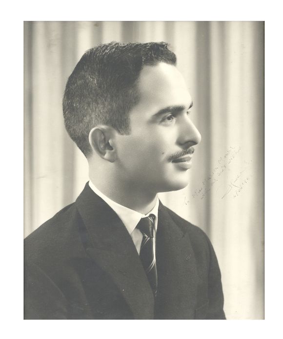 Bonhams : JORDAN, King Hussein of Portrait of King Hussein, head and ...