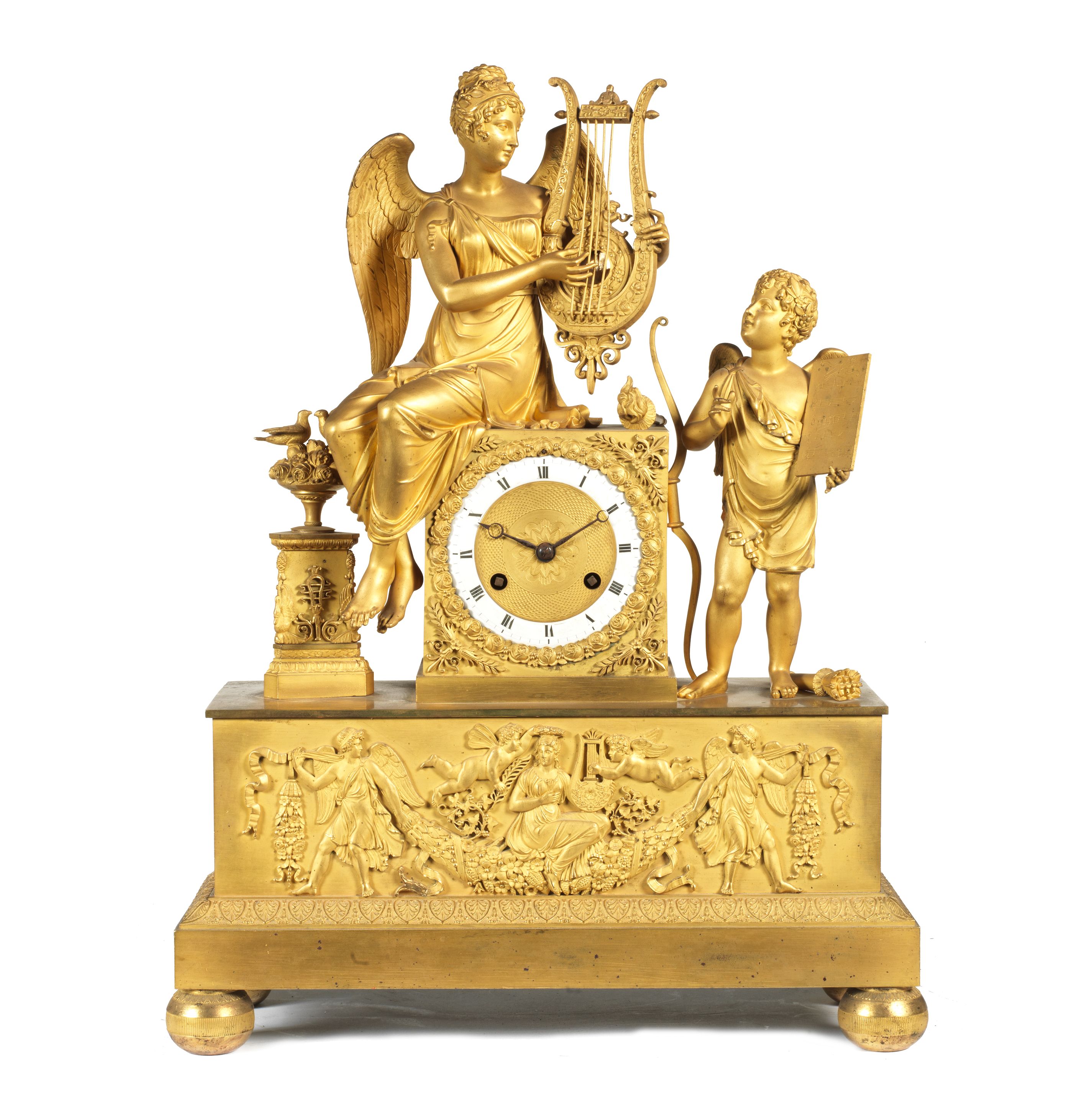 Bonhams : A French early 19th century Empire gilt-bronze clock of ...
