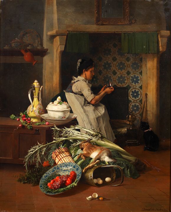 Bonhams : David Emile Joseph de Noter (Belgian, 1825-1892) Kitchen maid ...
