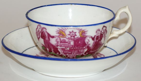 Bonhams : A Victorian Temperance Star porcelain cup and saucer