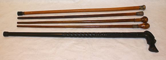 Bonhams : A Victorian silver capped walking stick, London 1901