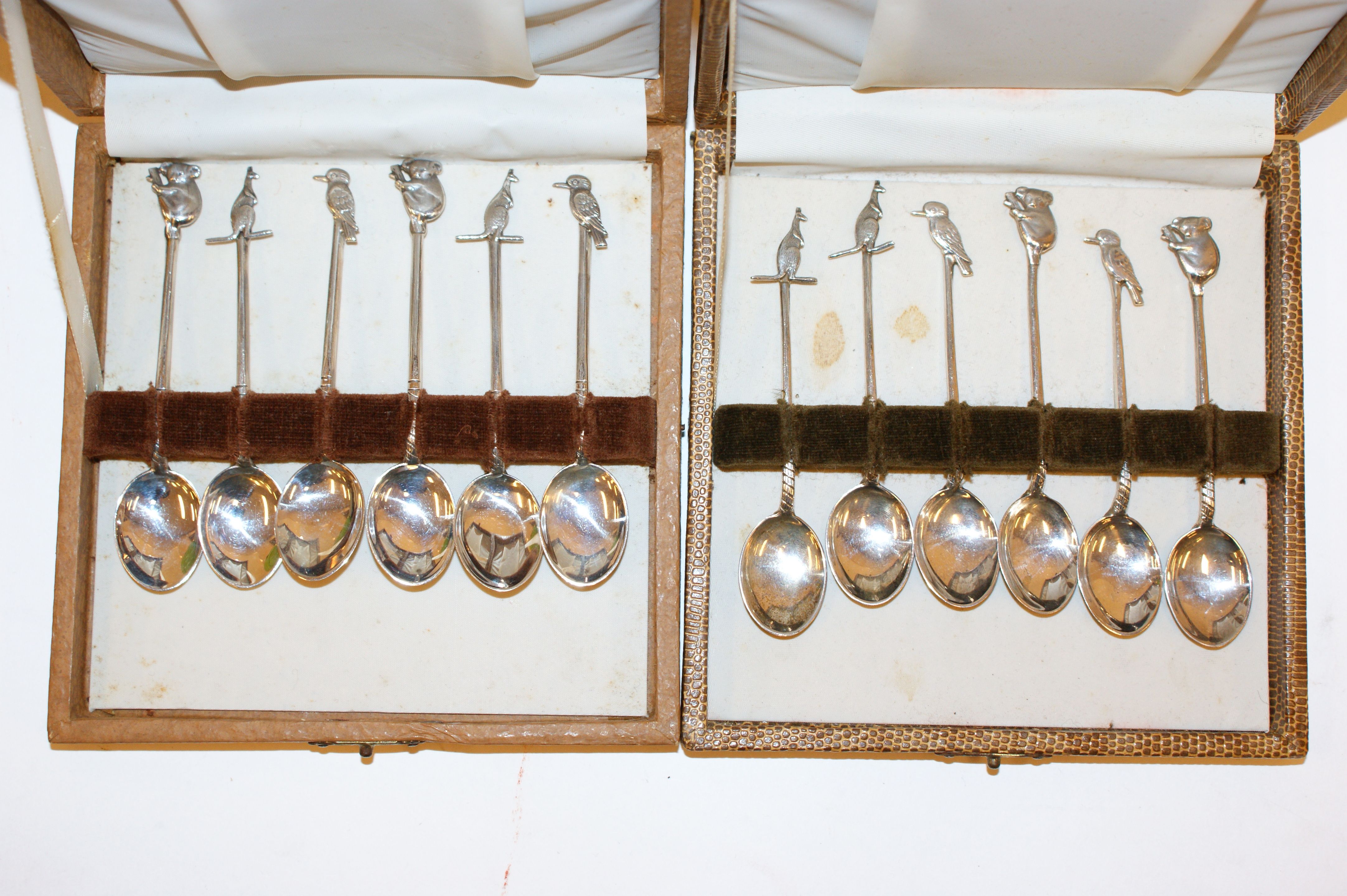 Bonhams : An Australian silver set of six figural coffee spoons by ...