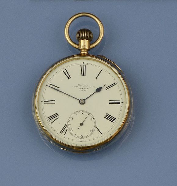 Bonhams : Clerke, Royal Exhange, London: An 18ct gold open face pocket ...