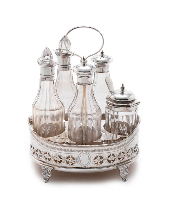 Bonhams : A Victorian silver five-bottle cruet frame by Gibson ...