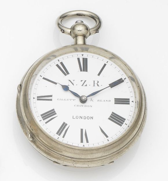 Bonhams : Gillet & Bland. A steel key wound open face goliath watch ...