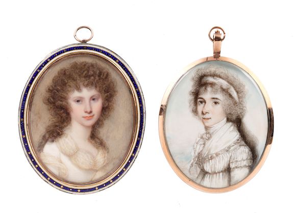 Bonhams : English School, 19th Century A Lady, wearing white dress c ...