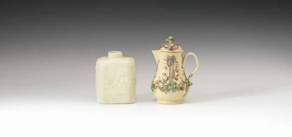 Bonhams : A William Greatbatch jug and cover and a tea canister, circa 1765