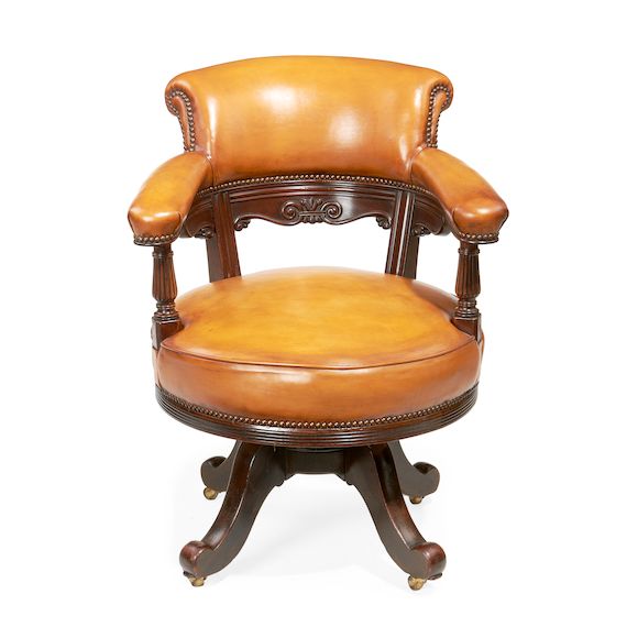 Bonhams : A Victorian mahogany desk chair