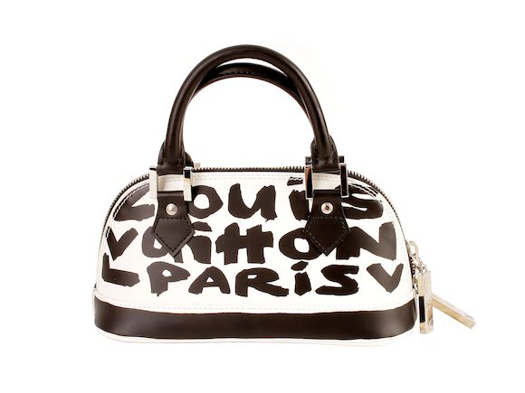 Bonhams : A Louis Vuitton monotone graffiti mini Alma bag
