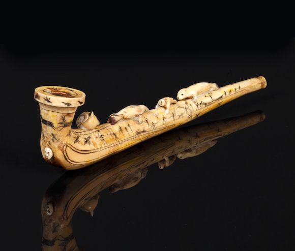 Bonhams : An Eskimo ivory pipe