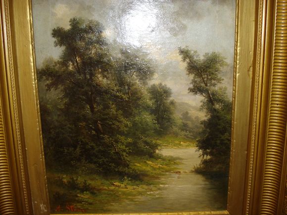 Bonhams : A. Stone River Landscape,