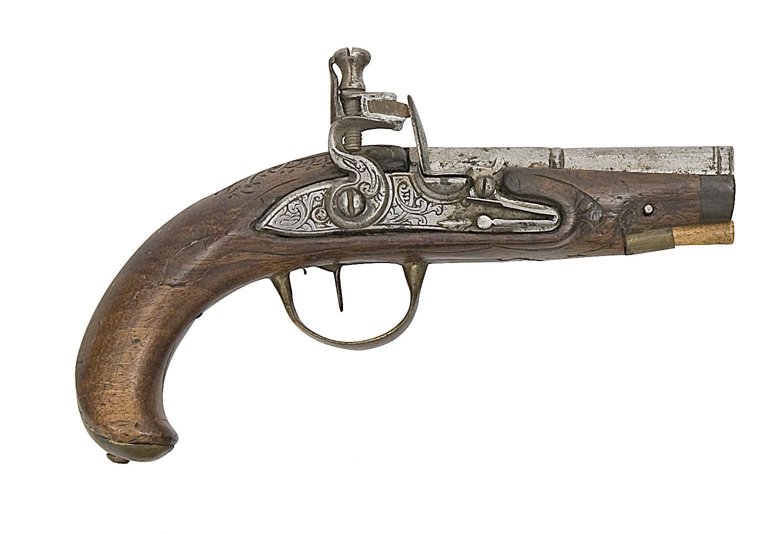 A Small Continental 40-Bore Flintlock Pistol, A Liège 16-Bore Flintlock ...