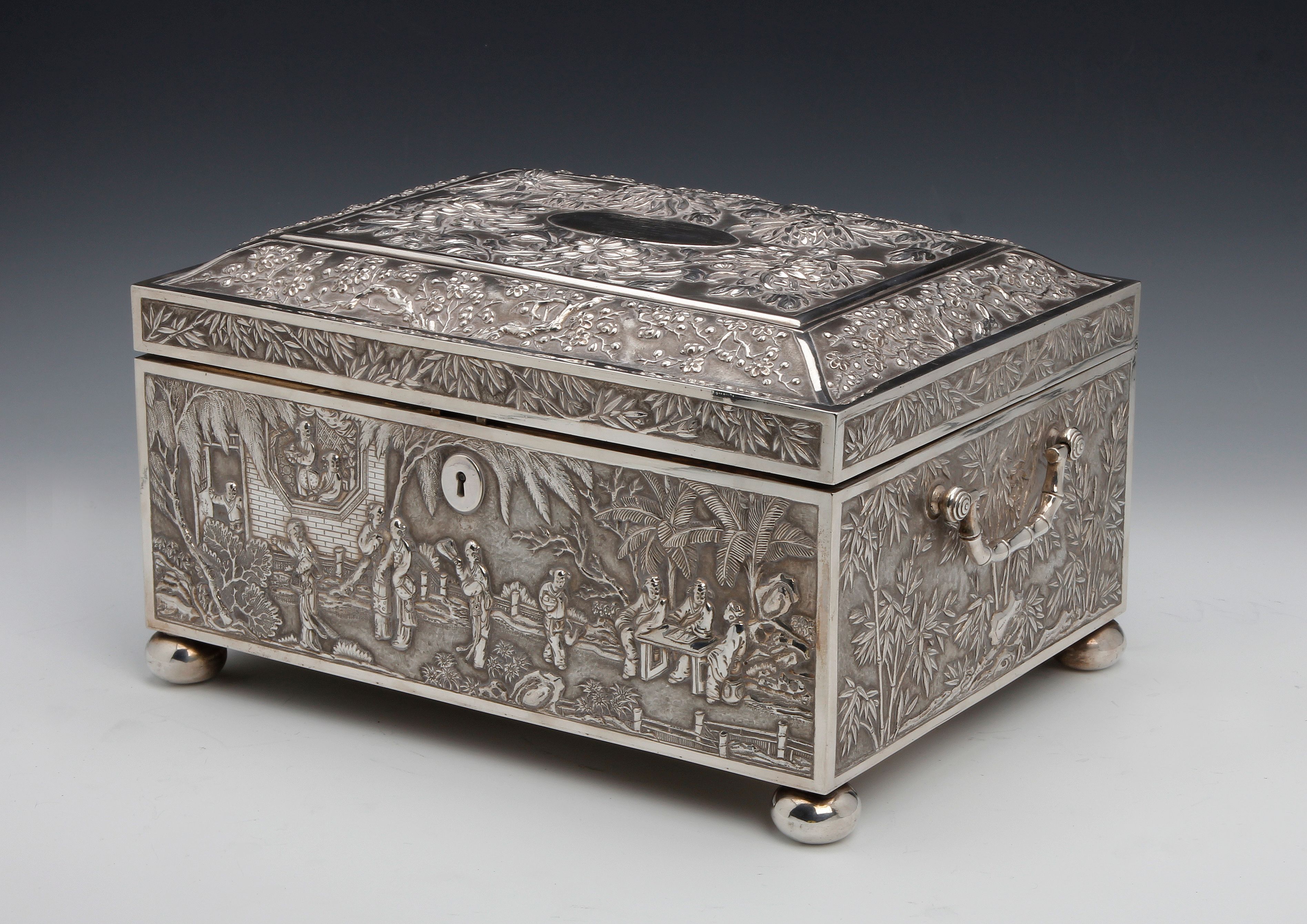 Bonhams : A Chinese silver presentation cigar box by Wong Hing, Hong ...
