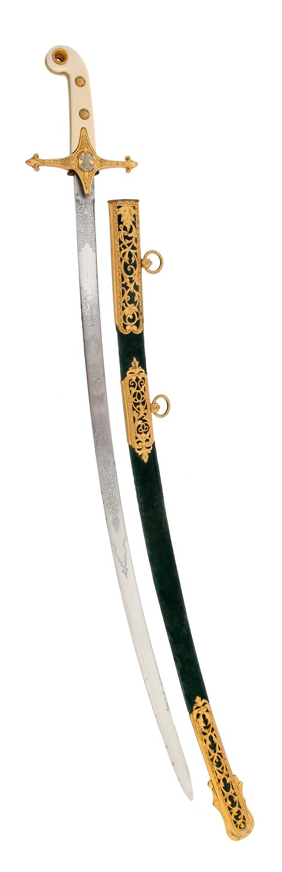 Bonhams : A Mameluke Hilted Officer's Levee Sabre of the X Prince of ...