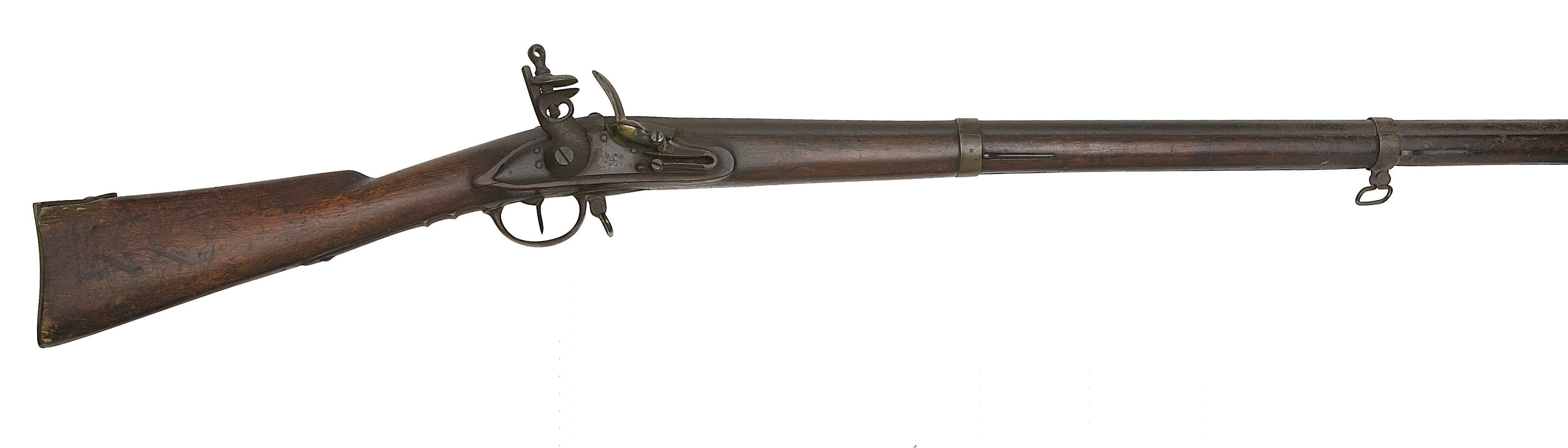 A FLINTLOCK INFANTRY MUSKET of French 1754 model type, with shortened ...