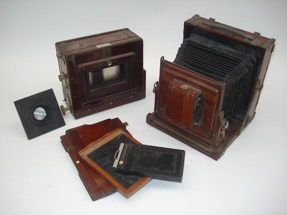 Bonhams A Small Collection Of Wooden Field Cameras And Accessories