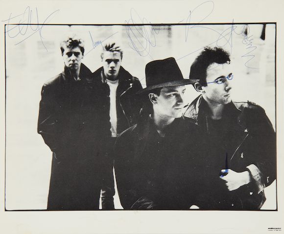 Bonhams : U2: An autographed photograph of U2 and memorabilia, 1980s,